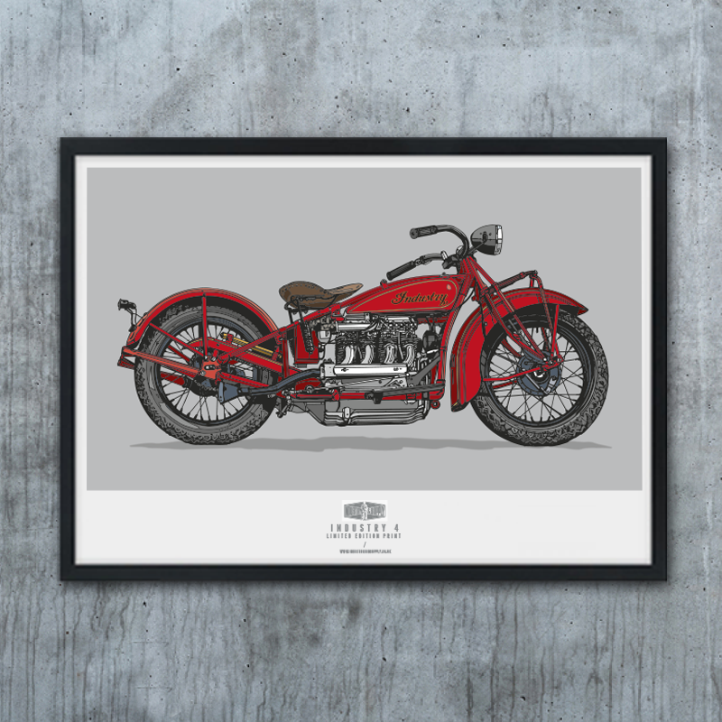 INDIAN MOTORCYCLE ART PRINT | Industry & Supply | Artisan T-Shirts ...