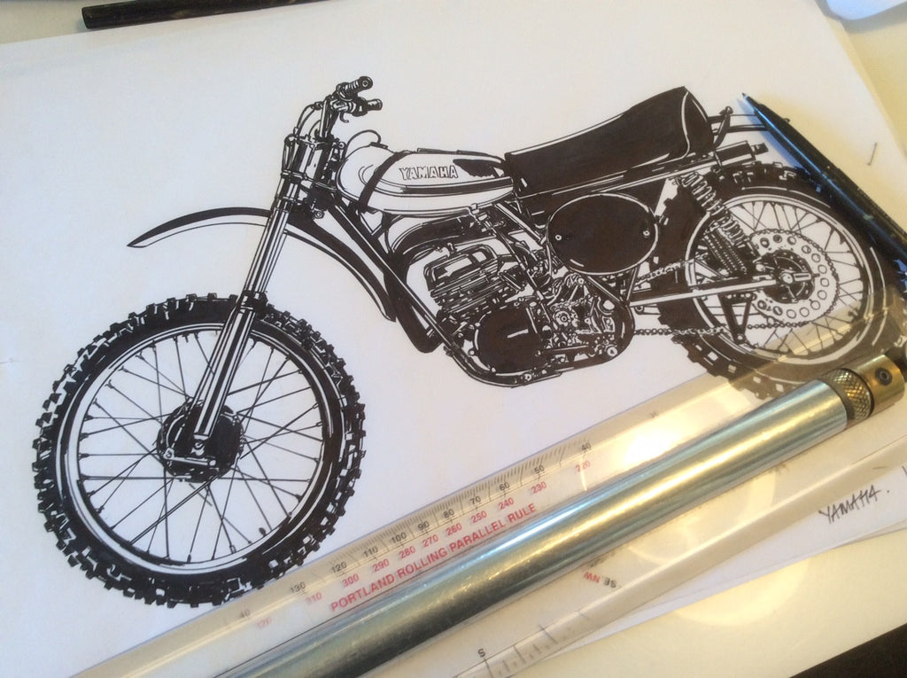 Yamaha YZ 250A Dirt Bike Baseball Shirt. Original Artwork. 100% Cotton ...